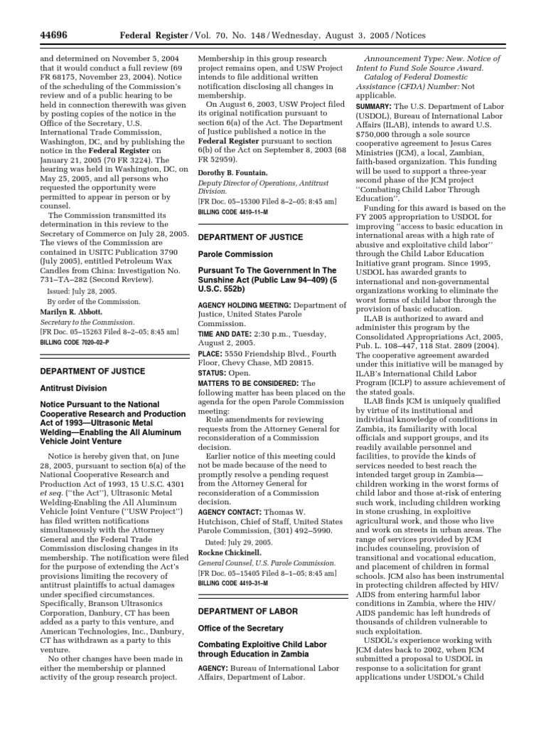 Notice: Grants and Cooperative Agreements Availability, Etc.: Jesus Cares Ministries | PDF ...