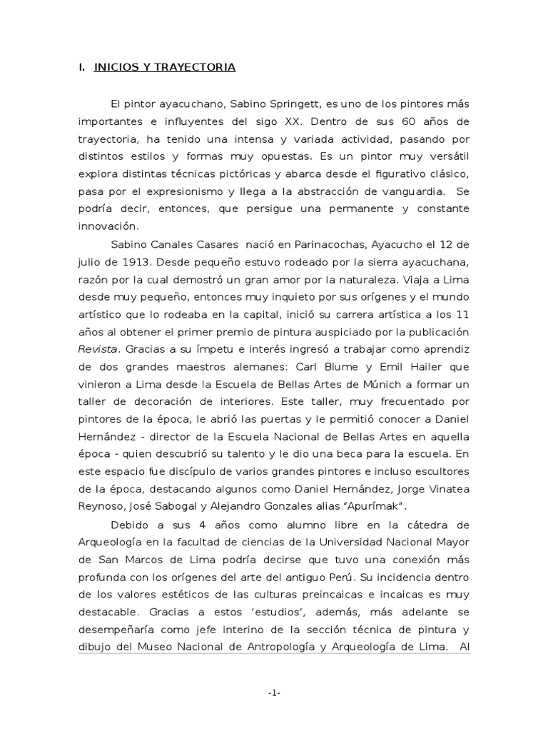 Sabino Springett | PDF | Pinturas | Expresionismo