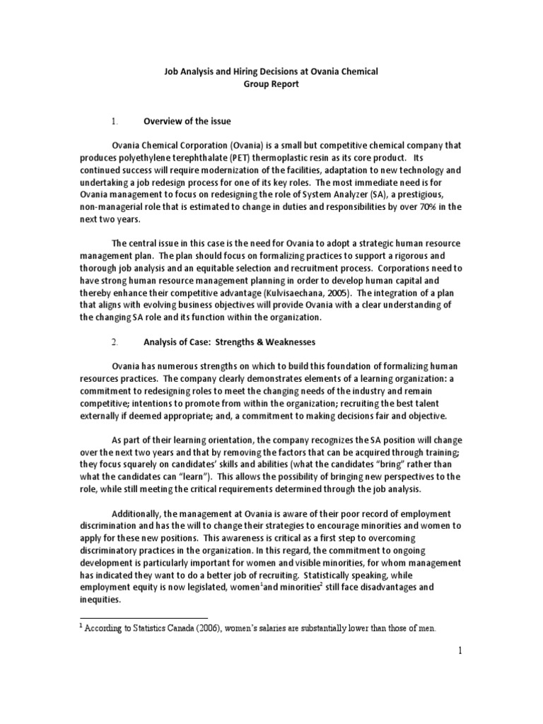 Sample Case Analysis Report | PDF | Recruitment | Validity (Statistics)