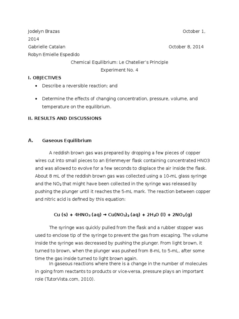 Exp 4 Chem 17 Lab | PDF | Chemical Equilibrium | Acid