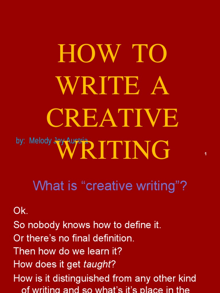 How to Write Creative Writing | PDF | Genre