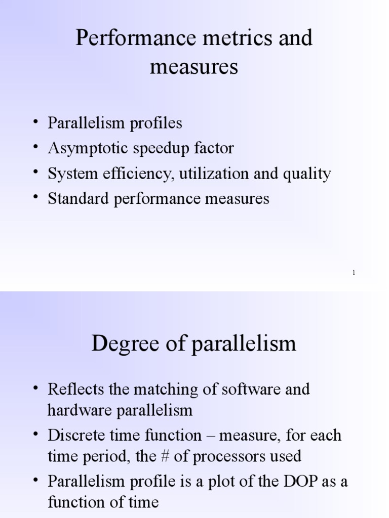 Performance Measures and Metrics | PDF | Parallel Computing | Arithmetic Mean