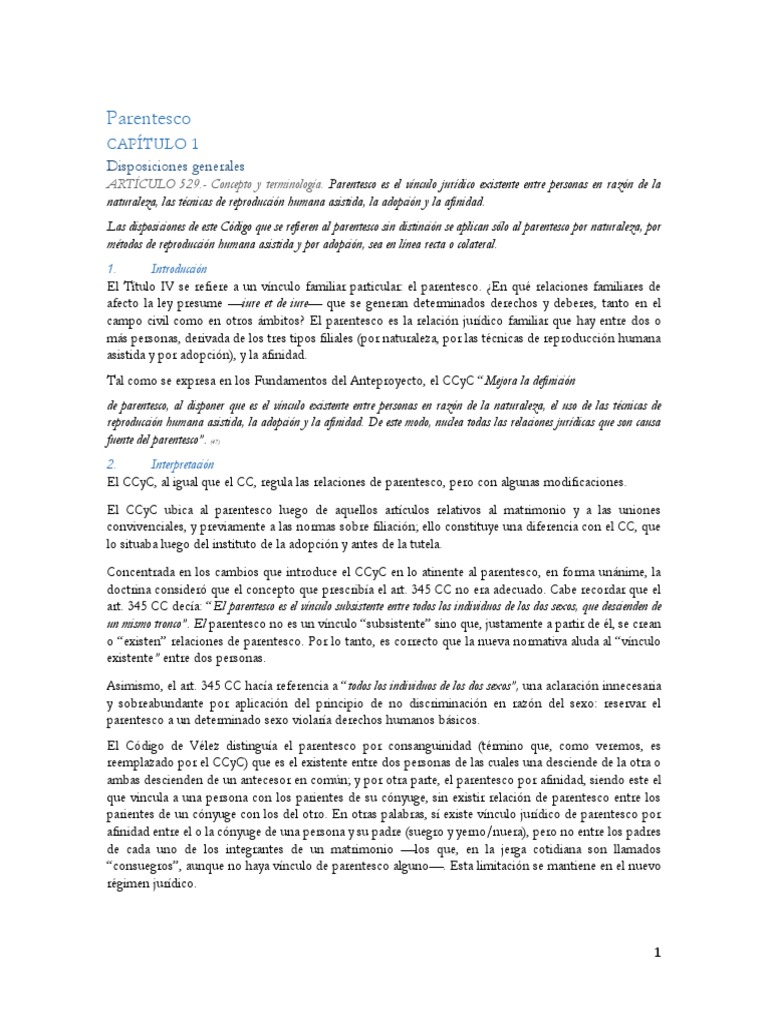 Parentesco en el CCyC: Conceptos y Cambios | PDF | Parentesco | Adopción