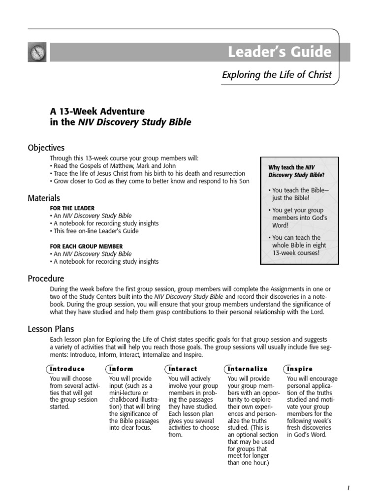 Exploring the Life of Christ: NIV Study Guide | PDF | Gospel Of Matthew ...