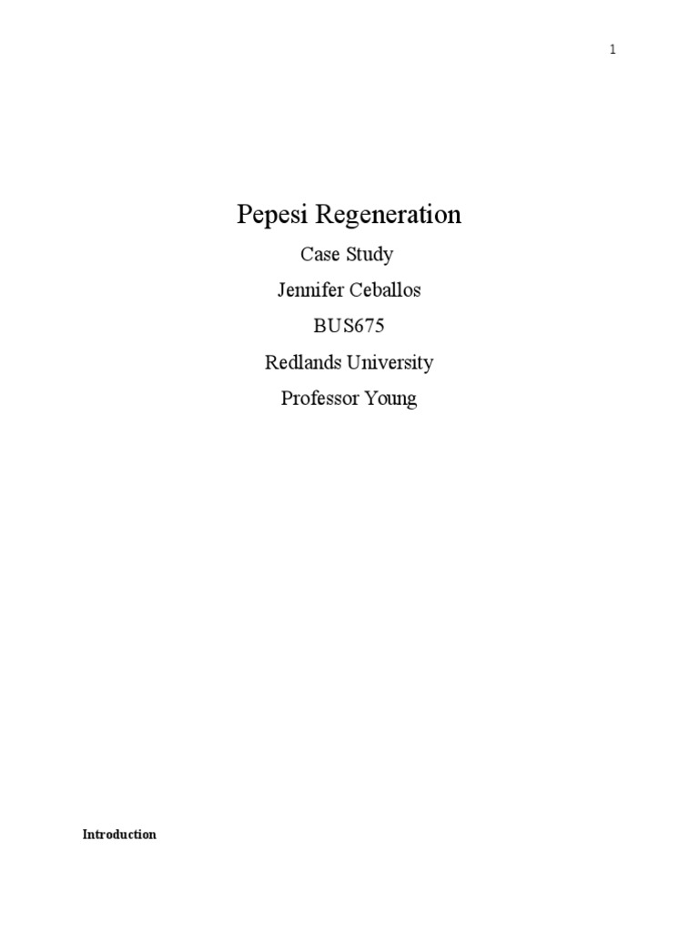 Jennifer Ceballos Case 5 Pepsi Corp - Doc Final | PDF