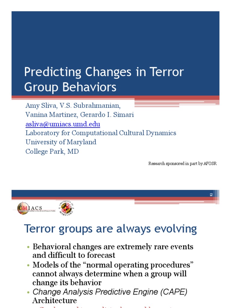 Predicting Changes in Terror Group Behaviors | PDF | Forecasting ...