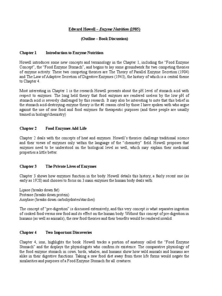 Edward Howell - Enzyme Nutrition | Enzyme | Foods