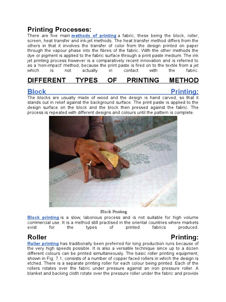 Printing Processes | PDF | Textiles | Dye