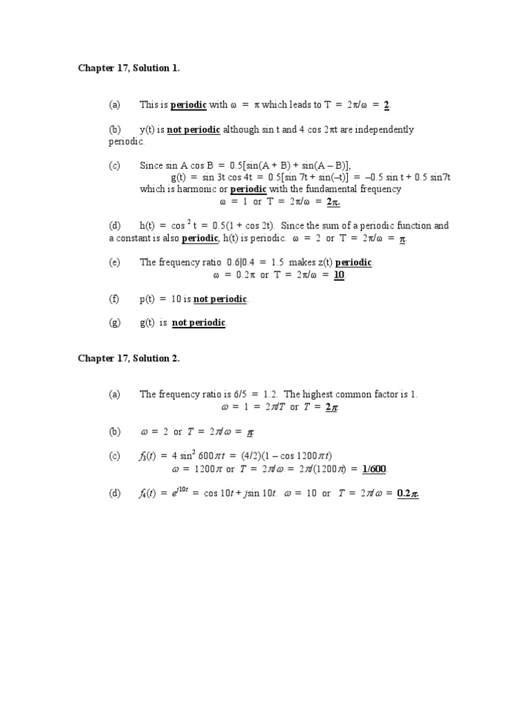 Chapter 17 Solution 1 A This Is PDF Analysis Functions And