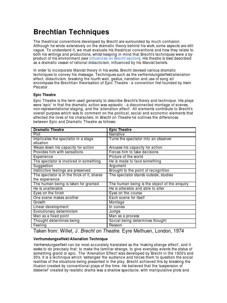 Brechtian Techniques | Theatre | Philosophical Science