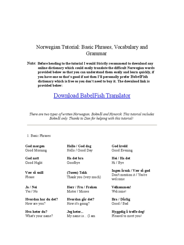 Norwegian Language Learning Made Easy: A Comprehensive Introduction to ...