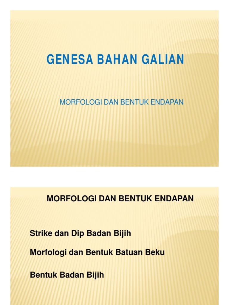 Morfologi Dan Bentuk Endapan | PDF