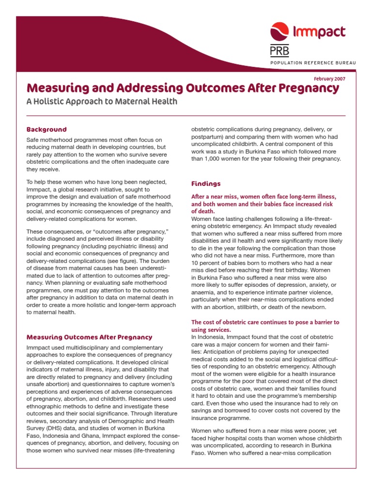 Measuring Maternal Health Outcomes | PDF | Maternal Health | Maternal Death
