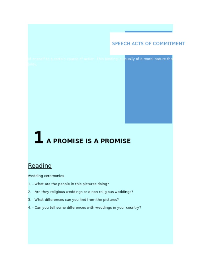 Speech Acts Promise | PDF