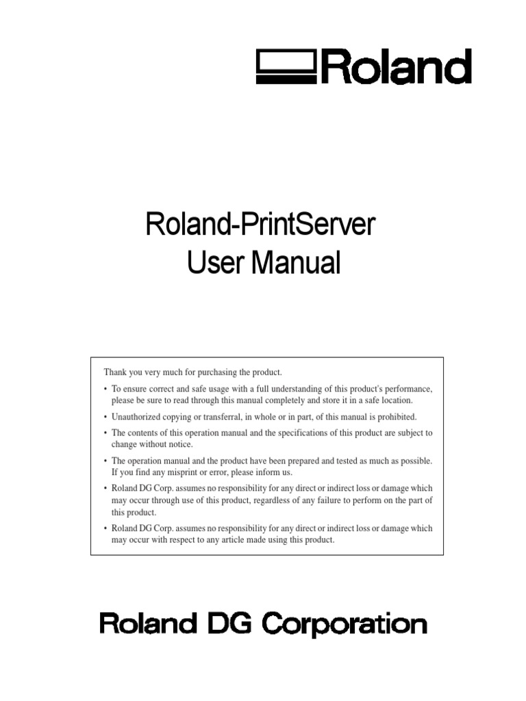 Roland-Printserver User Manual | Download Free PDF | Ip Address | Networks
