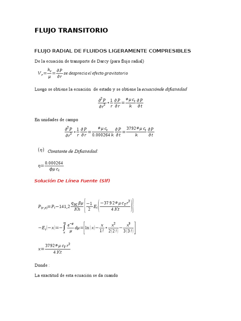 FLUJO TRANSITORIO Demostraciones | PDF | Física teórica | Física Matemática