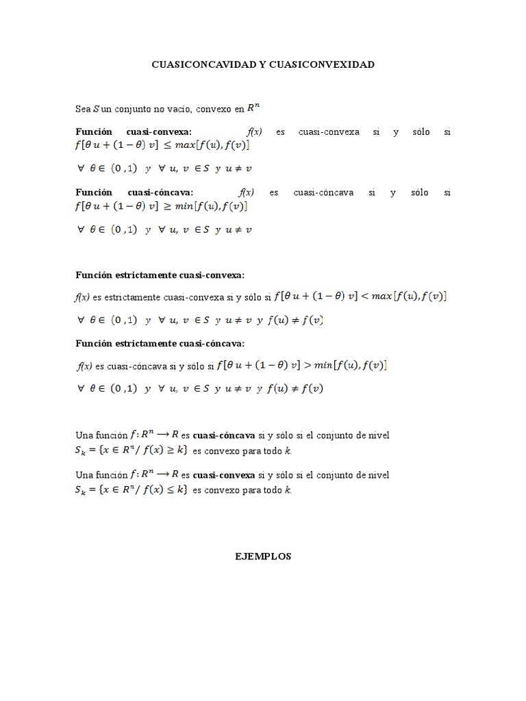 Cuasiconcavidad y Convexidad | PDF