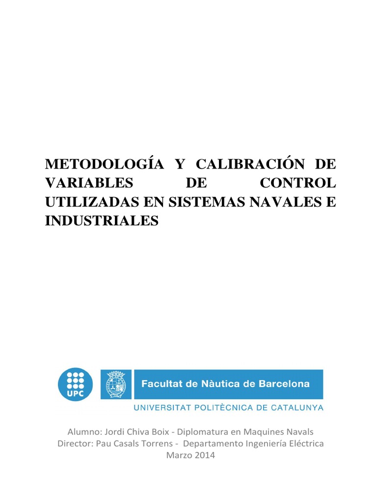 Metodolog A y Calibraci N de Variables de Control Utilizadas en Sistemas Navales e Industriales ...