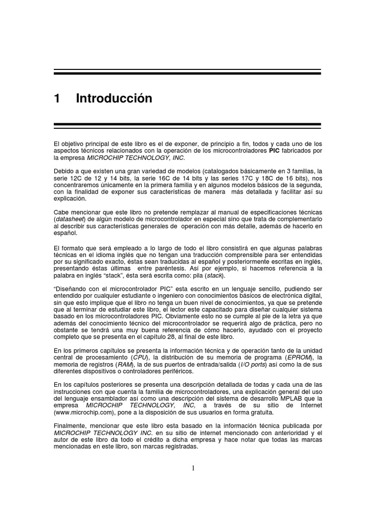 Libro PIC | PDF | Microcontrolador | Memoria de sólo lectura