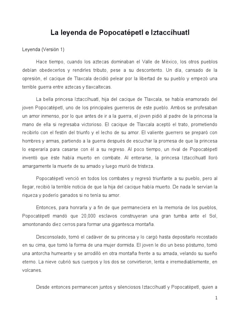 La Leyenda de Popocatépetl e Iztaccíhuatl | Prometeo | Mitología