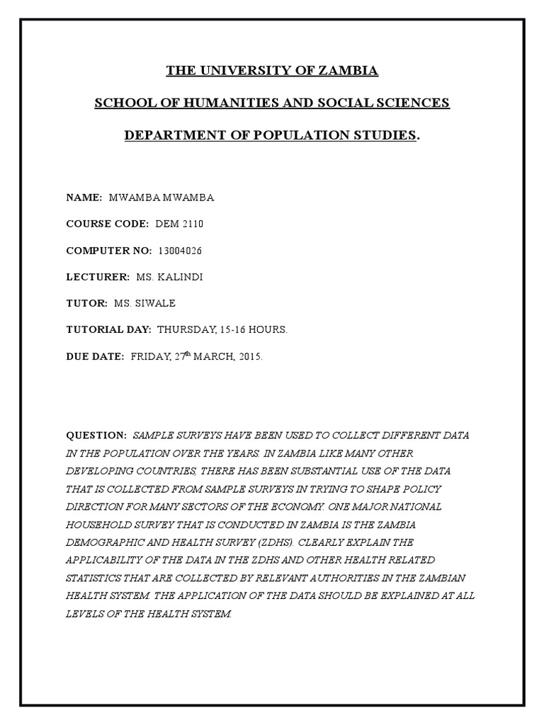 Cover Page For Demography | PDF
