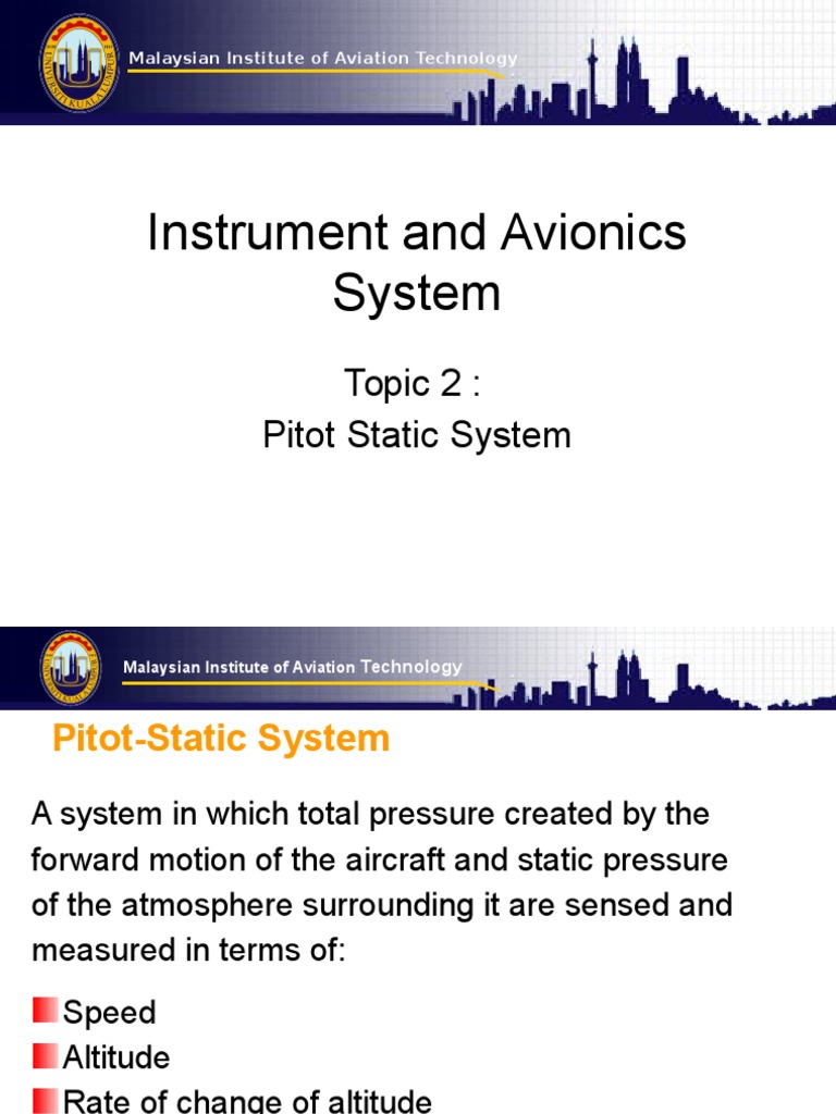 Pitot Static System | PDF | Altimeter | Airspeed
