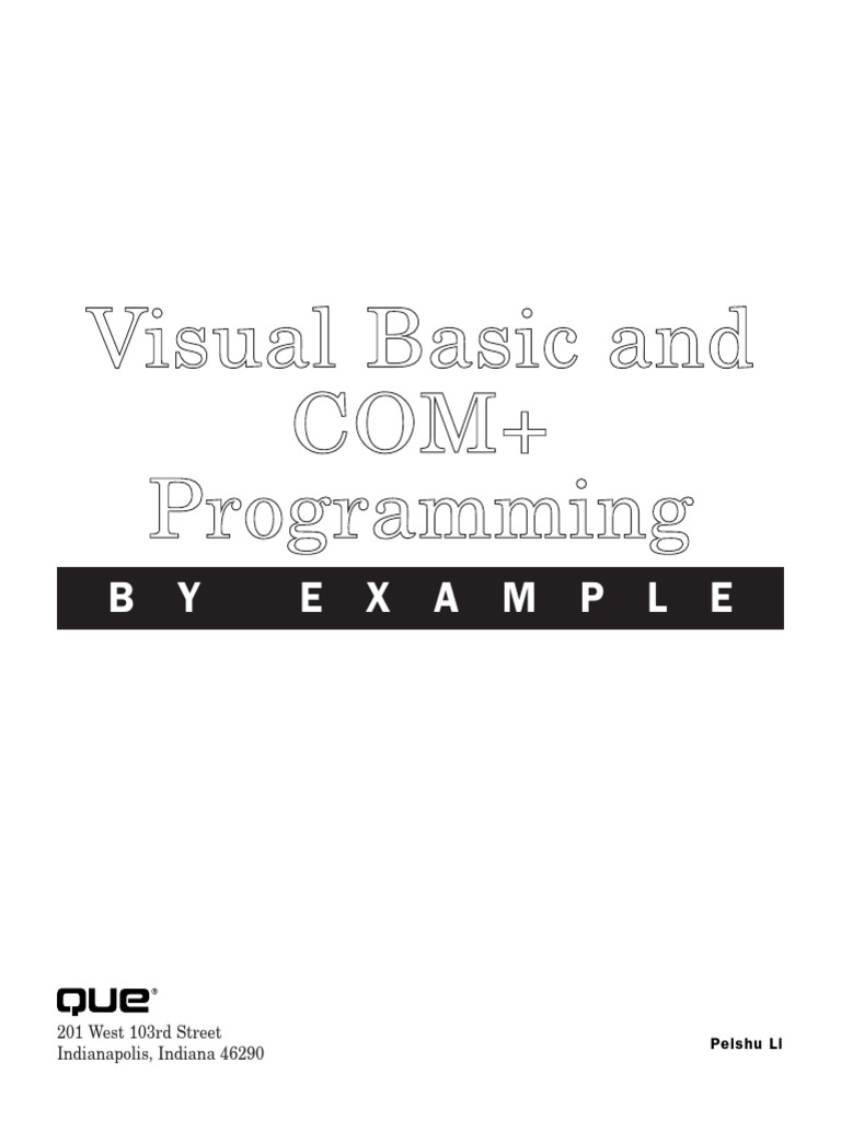Peishu Li-Visual Basic and COM+ Programming by Example (By Example ...