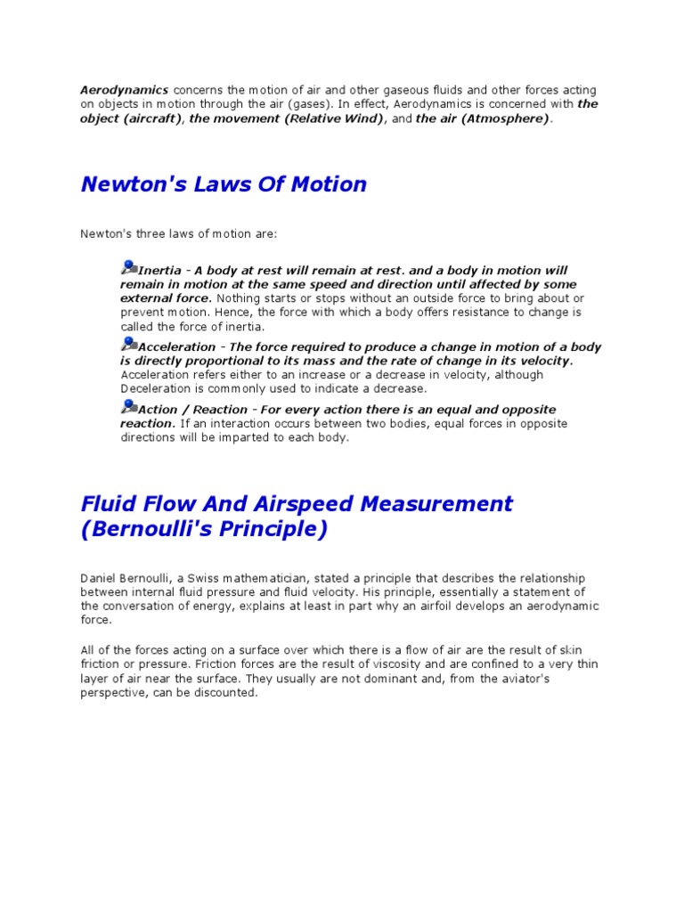 Newton's Laws of Motion | PDF | Lift (Force) | Airfoil
