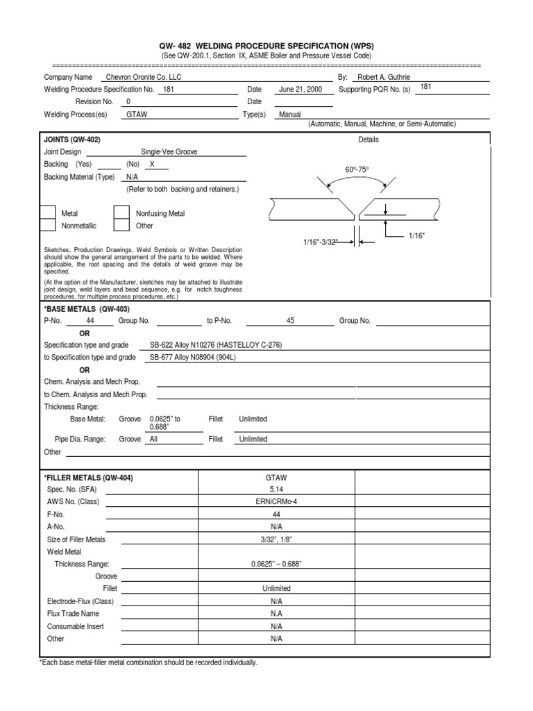 Welding Procedure Specification PDF Construction Welding, 57% OFF