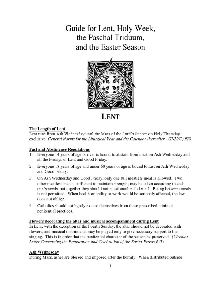 2015guide Lent Holy Week Paschal Triduum Easter | PDF | Lent | Mass ...