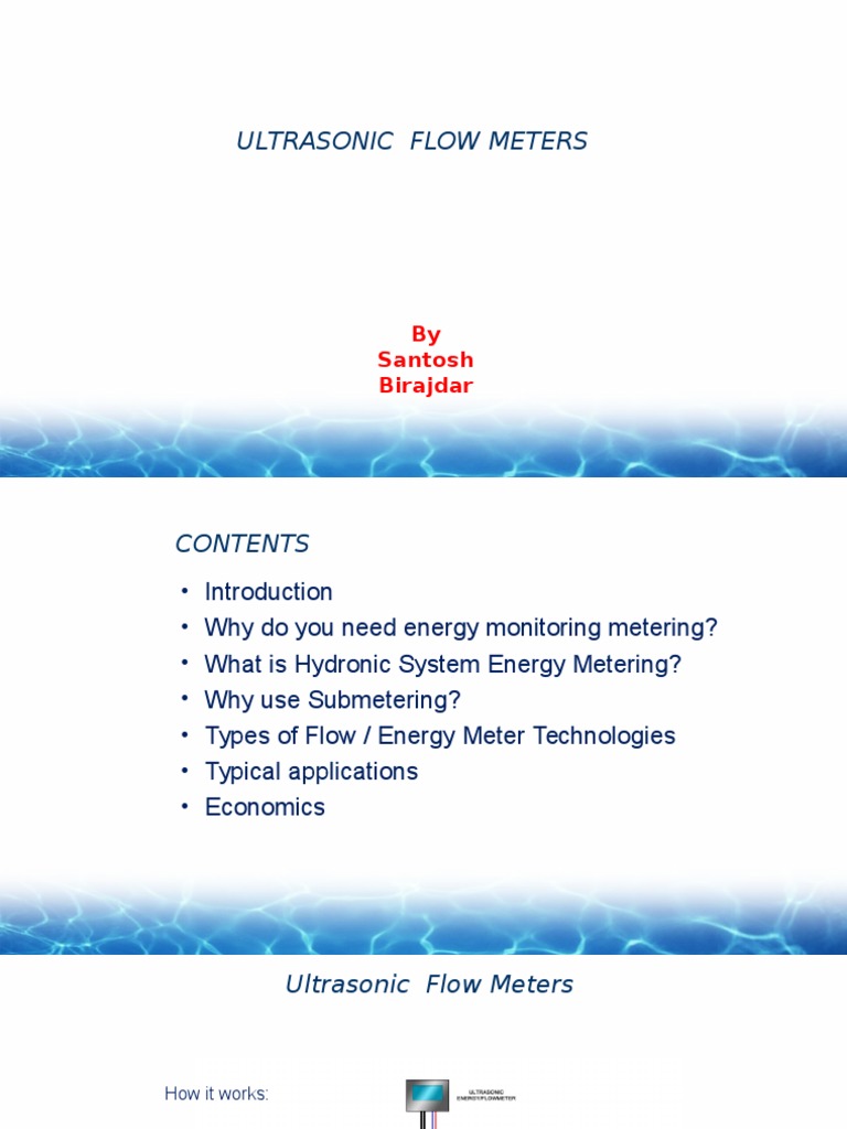 Ultrasonic Flow Meters Overview | PDF | Flow Measurement | Building ...