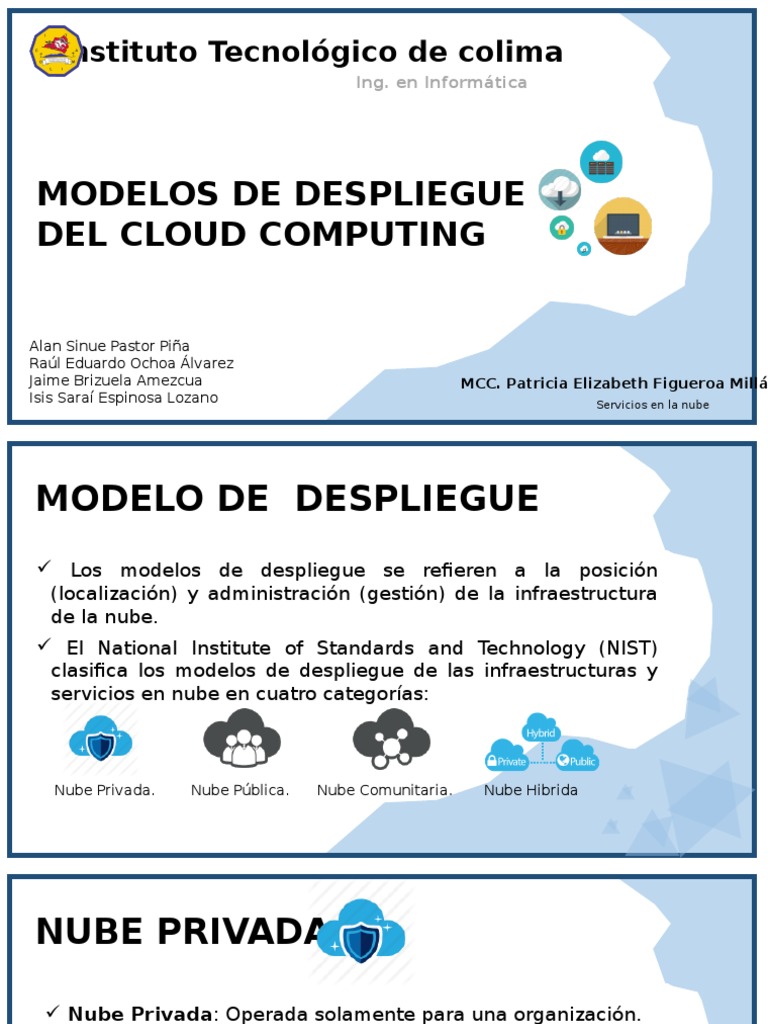 Modelos de Despliegue Del Cloud Computing. | PDF | Plataforma como servicio | Edad de información