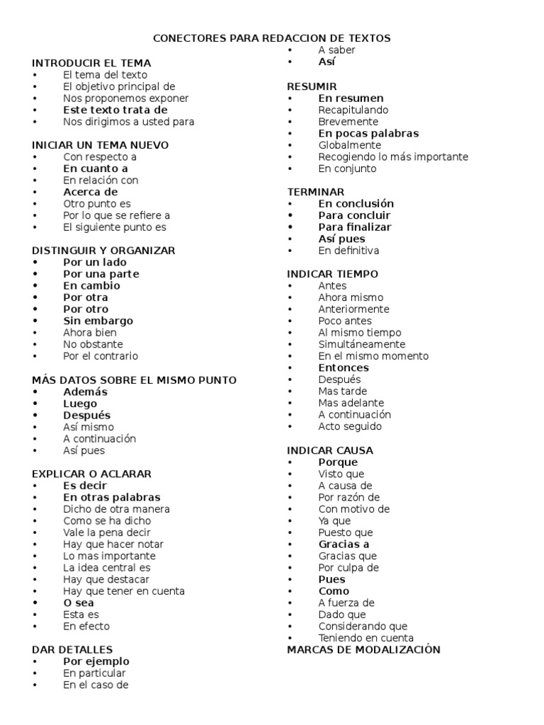 Conectores para Redacción Efectiva | PDF | Certeza | Epistemología