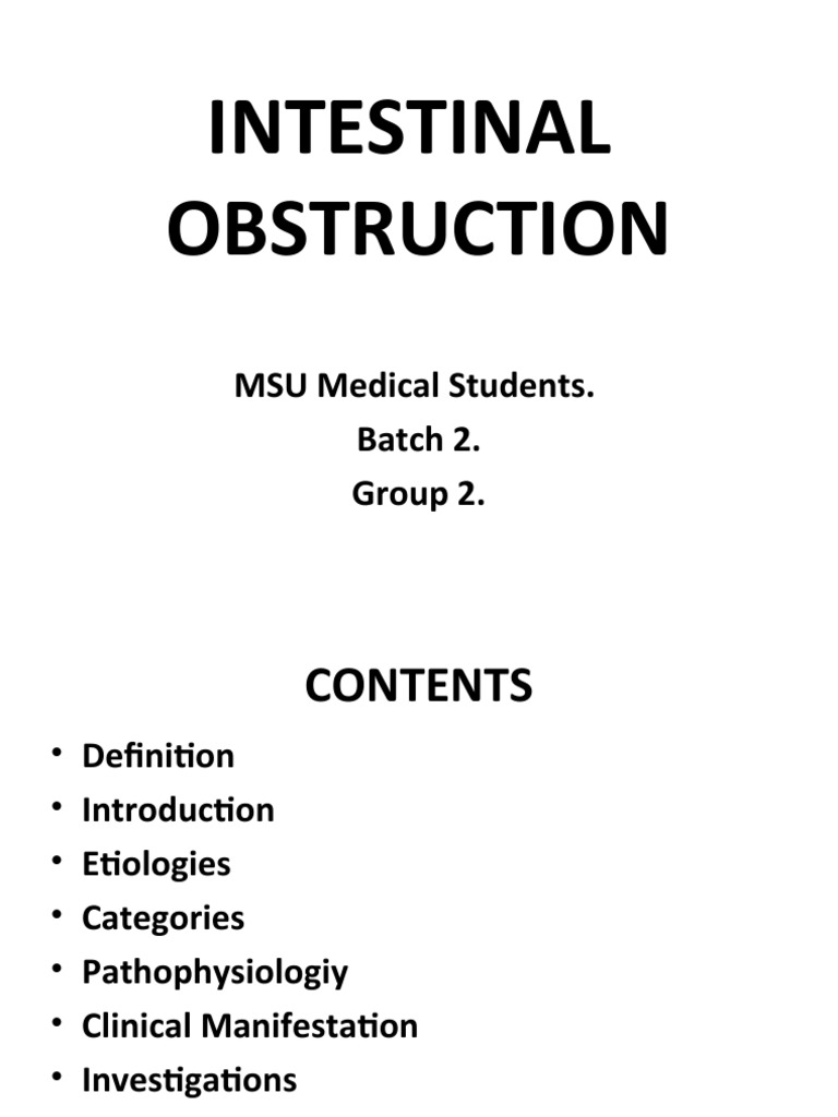 Understanding Intestinal Obstruction | PDF | Gastrointestinal Tract ...