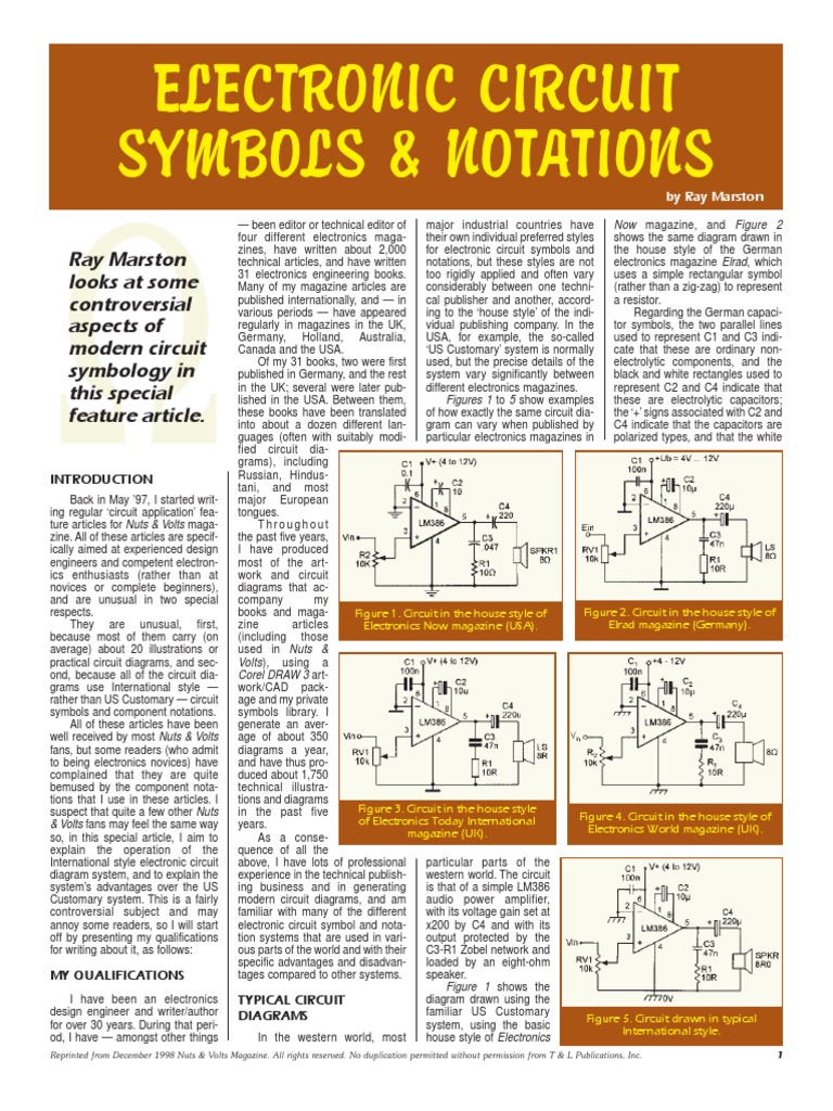 1 Electronic Circuit Symbols & Notation | PDF | Capacitor | Electronics