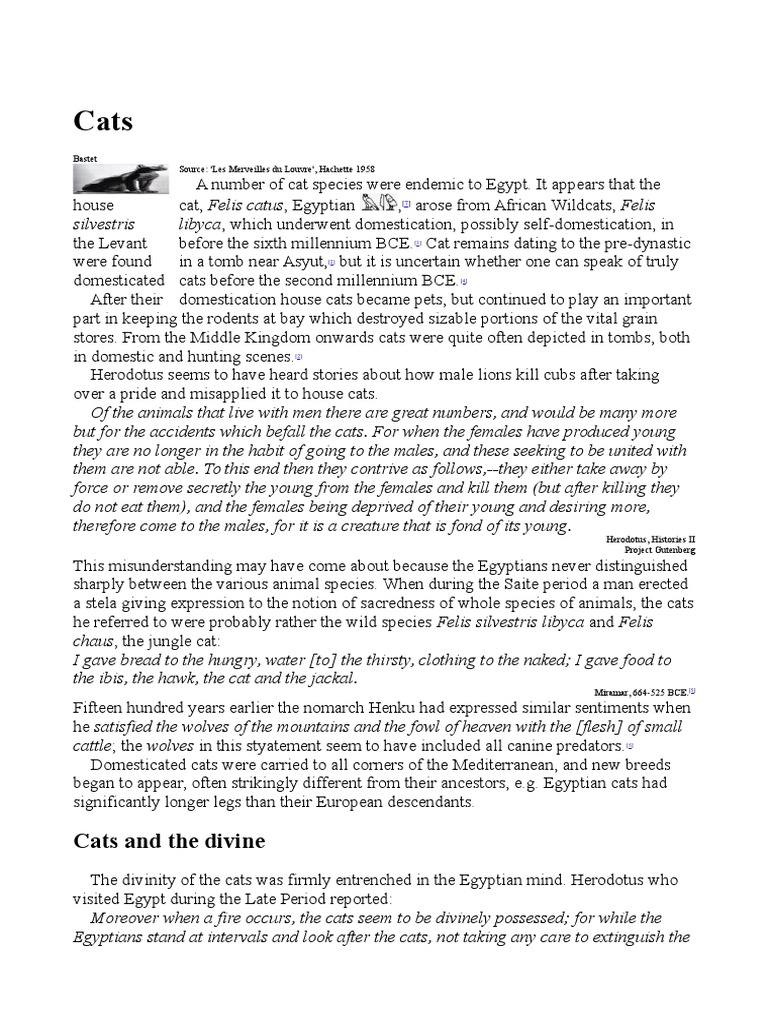 Cats in Ancient Egypt | PDF | Cats | Felids
