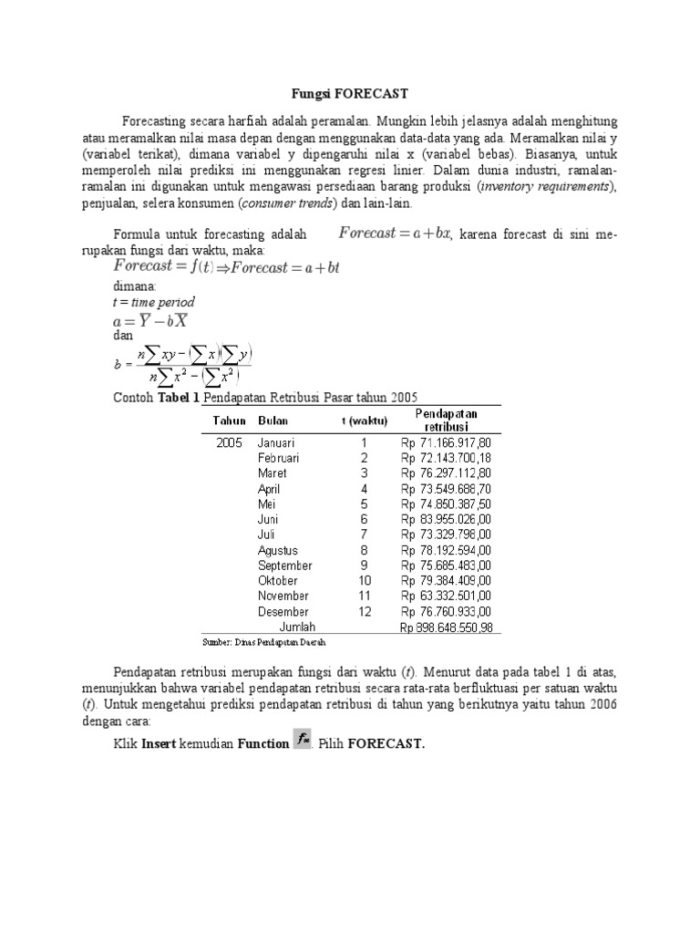 Cara Menggunakan Rumus Forecast Excel | PDF