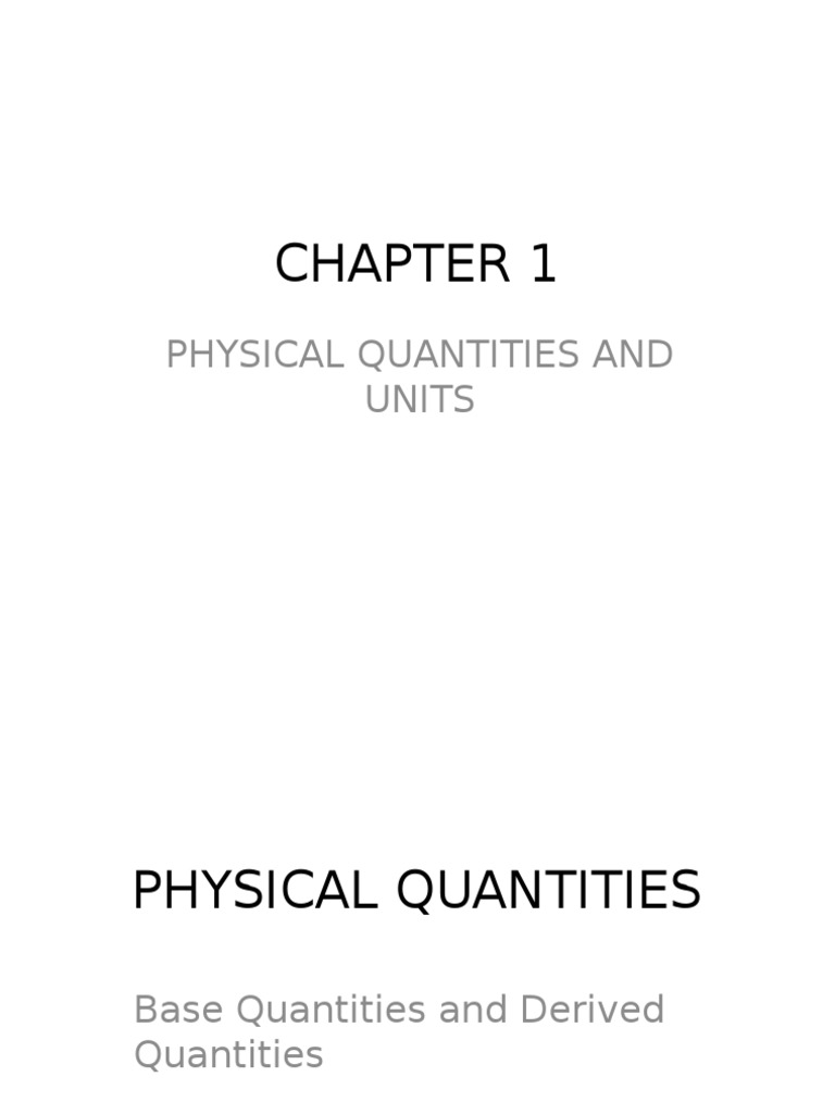 Physical Quantities and Units | PDF | Kilogram | Units Of Measurement