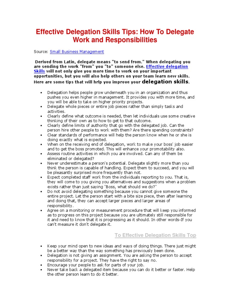 Effective Delegation Skills Tips | PDF | Adam | Jesus