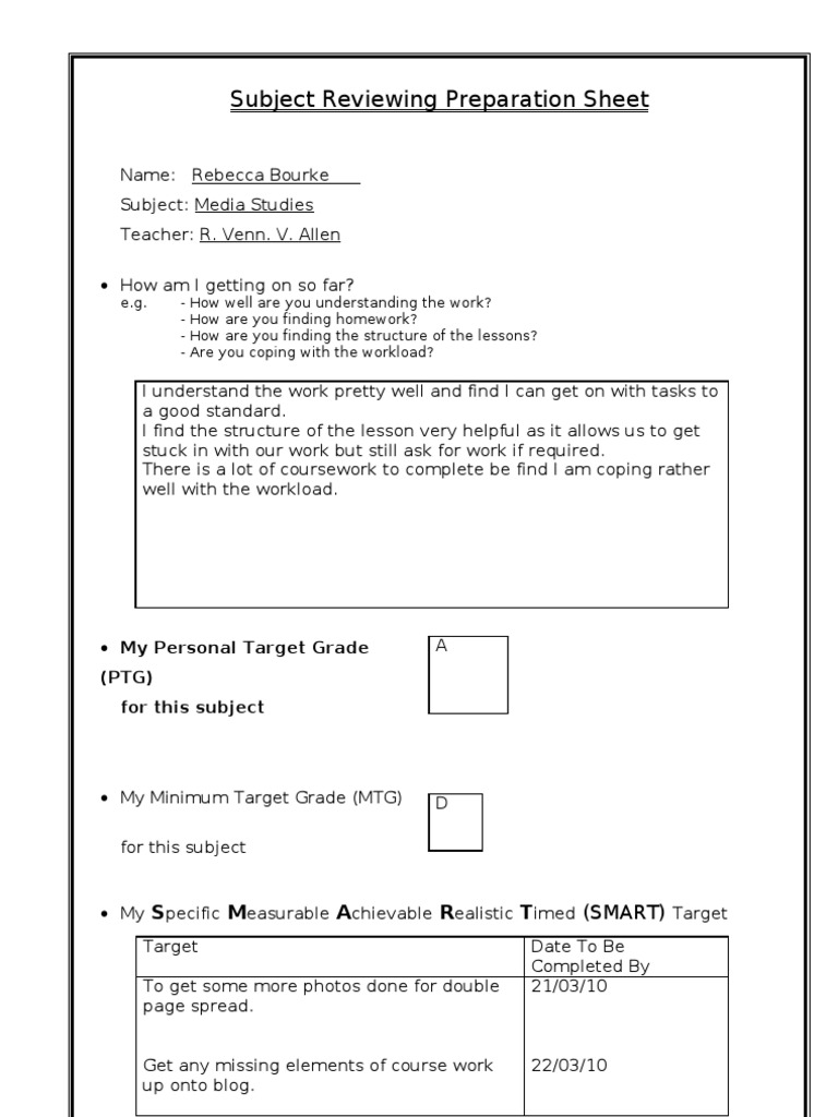 Media Studies Review Preparation Sheet | PDF