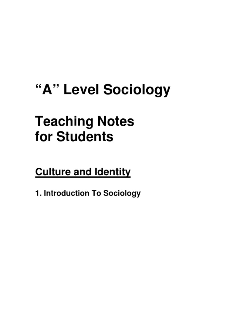 Introduction to A Level Sociology | PDF | Sociology | Social Science