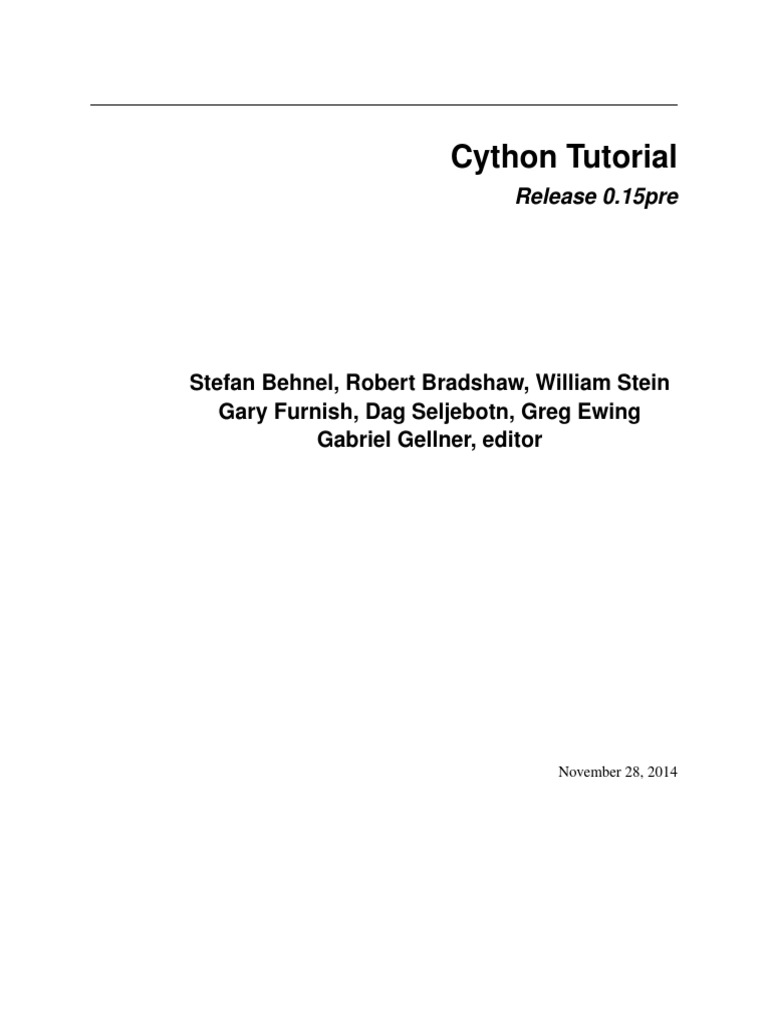 Cython Tutorial | Download Free PDF | String (Computer Science) | C ... Cython Tutorial | Download Free PDF | String (Computer Science) | C ...