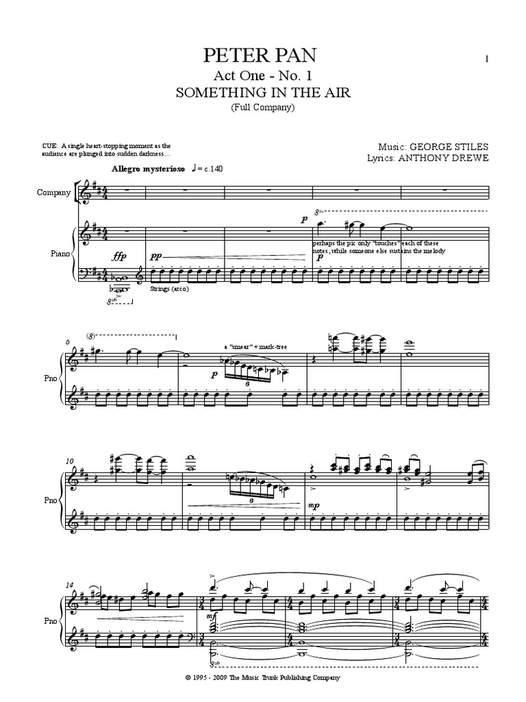 Peter Pan Score | PDF | Rhythm And Meter | Box Zithers
