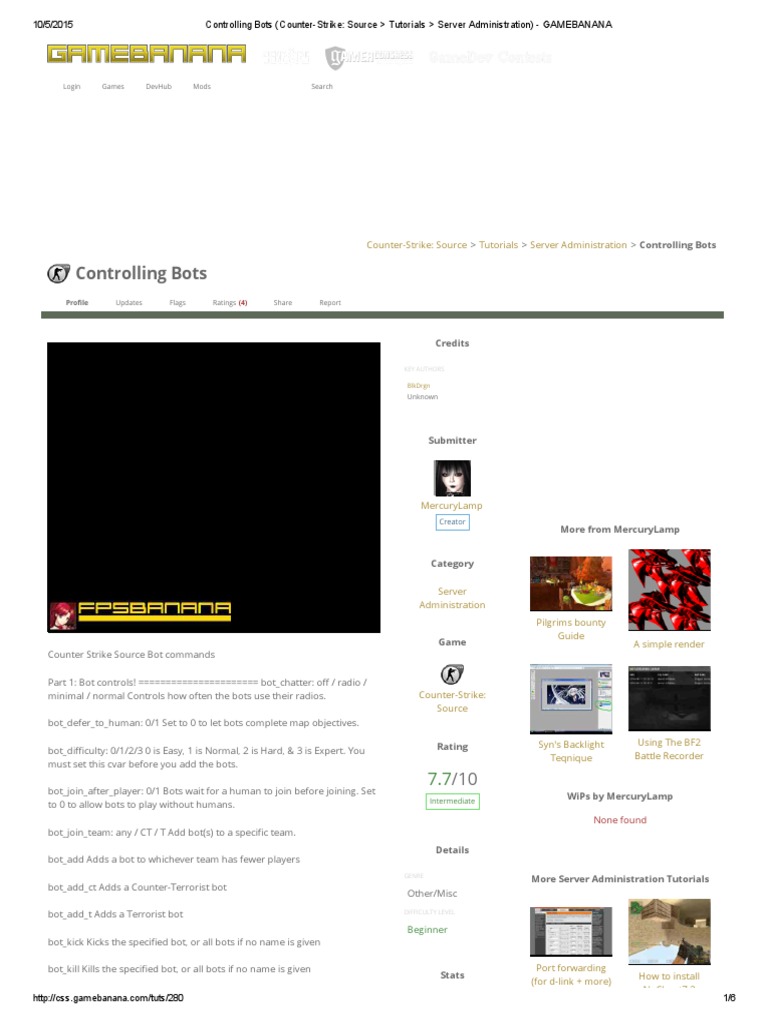 Controlling Bots (Counter-Strike - Source - Tutorials - Server Administration) - GAMEBANANA PDF ...