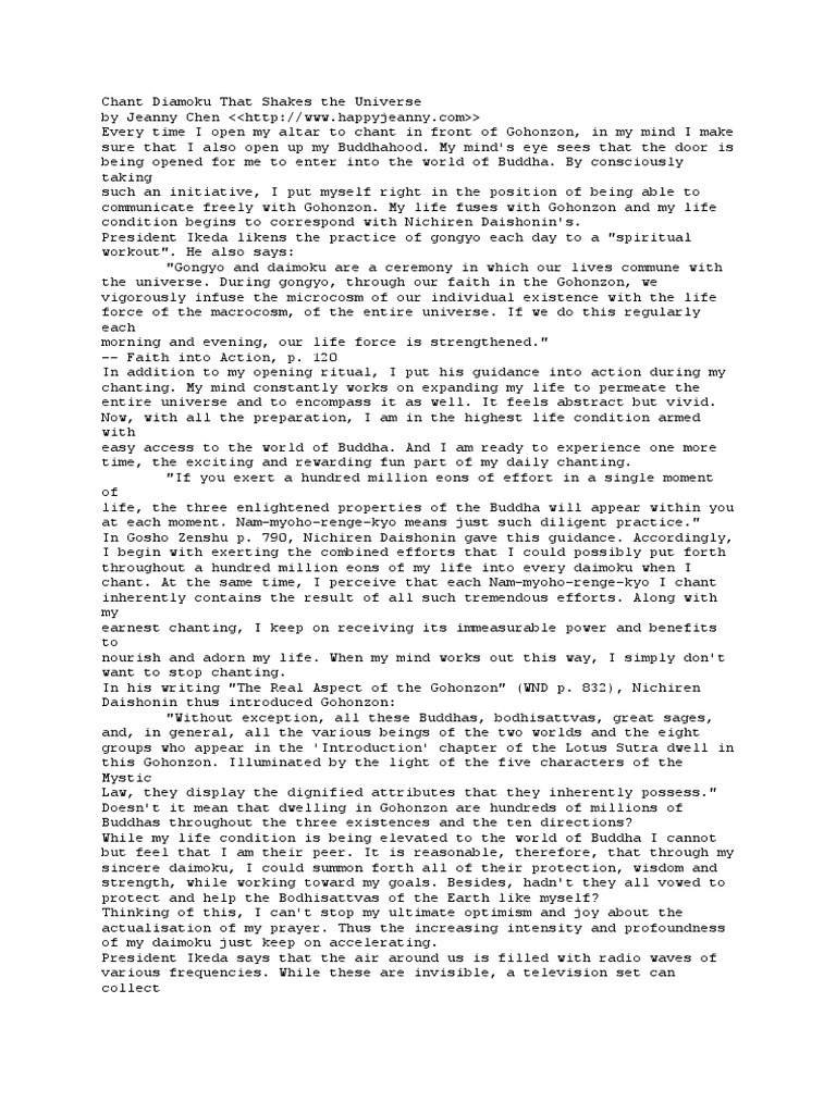 Chant Daimoku That Shakes The Universe | PDF | Indian Religions ...