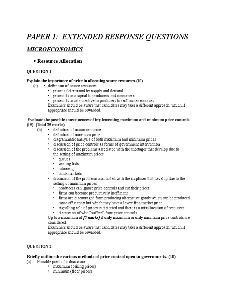 Extended Response Questions From IB Test Bank Responses MICRO MACRO ...