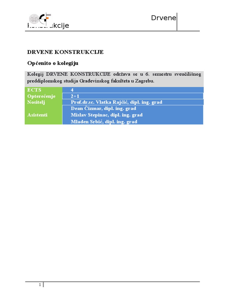 Drvene Konstrukcije | PDF