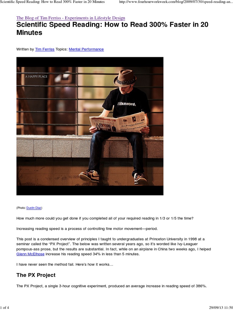 Scientific Speed Reading How To Read 300 Faster in 20 Minutes | PDF ...