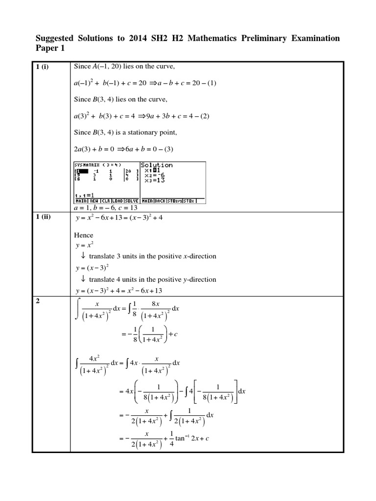 2014 H2 Maths Prelim Papers - NJC P1 Solution | Trigonometric Functions ...