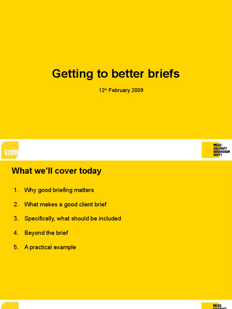 Getting To Better Briefs Be | PDF | Communication | Cognition